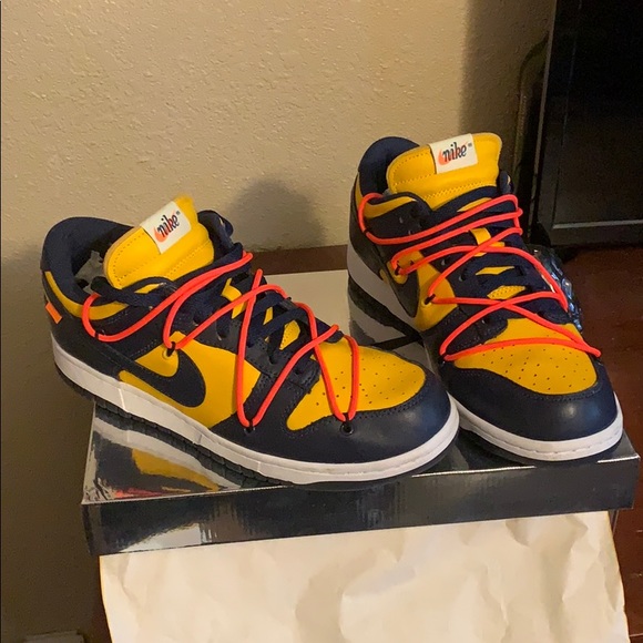 Off-White | Shoes | Off White Yellow Blue Nike Dunks | Poshmark